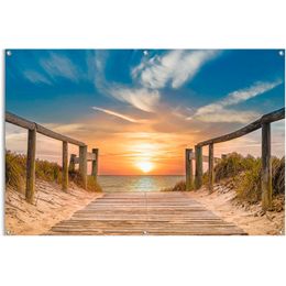 Poster Reinders "Sonnenuntergang am Strand", beige (farbe bild(er): beige), B:120cm H:80cm T:0,1cm, Leinwand, Bilder, Poster