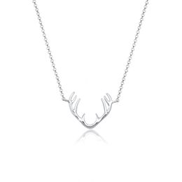 Kette mit Anh&auml;nger Elli "Halskette Hirsch Geweih 925 Sterling Silber" Gr. 45, silber, Halsketten, Damen, ohne Stein, Silber 925 (Sterlingsilber), Kette mit Anh&auml;nger