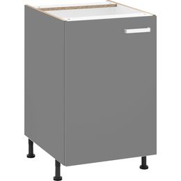 Unterschrank Optifit "Parma", grau (basaltgrau), B:50cm H:87cm T:58,4cm, Holzwerkstoff, Schr&auml;nke, Unterschrank, Breite 50 cm