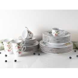 Kombiservice Creatable "Geschirr-Set Flora Orchard", bunt (wei&szlig;, bunt), 30 Stk., Porzellan, Geschirr-Sets, Kombiservice, Service, 30 Teile, f&uuml;r 6 Personen