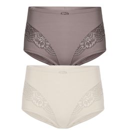 Miederslip SuSa "2er Pack Miederslip London", Damen, Gr. 50, bunt (champagner frosty lavender), Stoff, Obermaterial: 75% Polyamid PA. 25% Elasthan EL., Unterhosen Miederslip