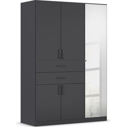 Dreht&uuml;renschrank Rauch "Maika", grau (graumetallic), B:136cm H:197cm T:54cm, Holzwerkstoff, Schr&auml;nke, Dreht&uuml;renschrank, mit Spiegel, 2 Schubladen, in verschiedenen Breiten, H&ouml;hen und Farben