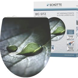 Sch&uuml;tte WC-Sitz SCH&Uuml;TTE "Raindrop", gr&uuml;n, B:374cm L:450cm, Duroplast, WC-Sitze, WC-Sitz, Duroplast, mit Absenkautomatik und Schnellverschluss, High Gloss
