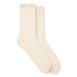 Freizeitsocken BOSS "2P RS Monogram CC", Damen, Gr. 39-42, beige (creme), Baumwollmischung, unifarben, elastisch, Socken Freizeitsocken, aus weicher Baumwollmischung