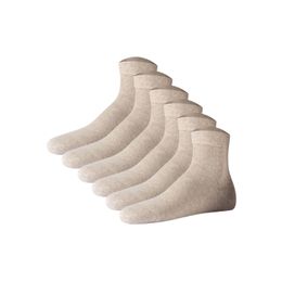 JOOP! Kurzsocken JOOP "Socken Unisex premium essential organic cotton Quarter 6p 6er Pack", Damen, Gr. 39-42, bunt (sand melange), Obermaterial: 62% Baumwolle CO(Bio). 36% Polyamid PA. 2% Elasthan EL., Socken Kurzsocken