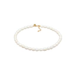 Choker Elli Premium "Halskette Barock S&uuml;&szlig;wasserperle Choker 925 Silber" Gr. 36, gold, Halsketten, Damen, ohne Stein, Silber 925 (Sterlingsilber), Choker