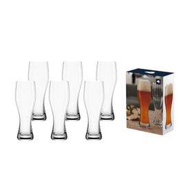 Bierglas Leonardo "Weizenbiergl&auml;ser Taverna 330 ml 6er Set transparent", bunt (transparent), Glas, Trinkgef&auml;&szlig;e, Bierglas