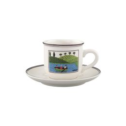 Villeroy & Boch Tasse VILLEROY & BOCH "Espressotasse mit Untertasse Design Naif 100 ml bunt", bunt, Porzellan, Trinkgef&auml;&szlig;e, Tasse