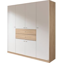 Dreht&uuml;renschrank Rauch "Landsberg", wei&szlig; (eiche sonoma, wei&szlig;), B:181cm H:197cm T:54cm, Holzwerkstoff, Schr&auml;nke, Dreht&uuml;renschrank, mit praktischen T&uuml;ren und Schubk&auml;sten