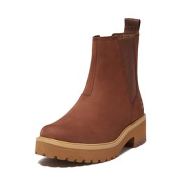 Schn&uuml;rboots Timberland "CARNABY COOL MID CHELSEA BOOT", Damen, Gr. 41, braun (medium braun nubuck), Leder, Schuhe Schn&uuml;rboots, Stiefelette, Winterschuhe, Ankle Boots