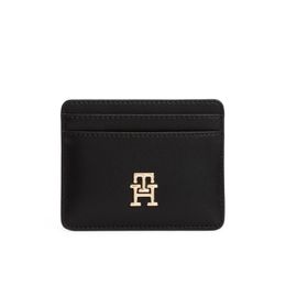 Kartenetui Tommy Hilfiger "TH FEMININE CC HOLDER", Damen, schwarz, Lederimitat, unifarben, Kleinlederwaren Kartenetui, Portemonnai, Geldb&ouml;rse mit edlem TH-Schmuckelement