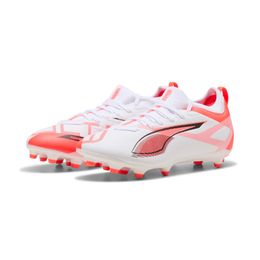 Fu&szlig;ballschuh Puma "ULTRA 5 MATCH FG/AG JR", Kinder, Gr. 36, Puma wei&szlig;, Puma schwarz, glowing rot, Synthetik, Schuhe Fu&szlig;ballschuh, f&uuml;r Rasenpl&auml;tze