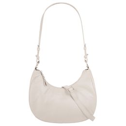 Umh&auml;ngetasche Bruno Banani, Damen, Gr. B/H/T: 28cm x 24cm x 9cm onesize, beige, Leder, leicht gl&auml;nzend, unifarben, Taschen Umh&auml;ngetasche, echt Leder