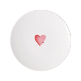 Villeroy & Boch Fr&uuml;hst&uuml;cksteller VILLEROY & BOCH "Fr&uuml;hst&uuml;cksteller Sending Love With Love &oslash; 21,2 cm wei&szlig;-rot", bunt (wei&szlig;, rot), Speiseteller, Fr&uuml;hst&uuml;cksteller