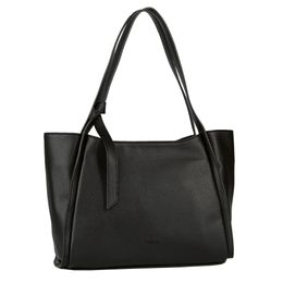 Shopper Gabor "Laci", Damen, Gr. B/H/T: 38,5cm x 25cm x 12cm, schwarz, Polyurethan, clean, gepflegt, Taschen Shopper, betont durch eingefasste Lederimitat-Streifen und einem feinen Knoten