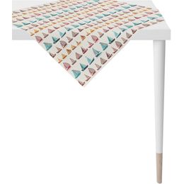 Mitteldecke Apelt "1549 Summergarden, Sommerdeko, Sommer", bunt (natur, bunt), B:85cm L:85cm, Baumwolle, Polyacryl, Polyester, Tischdecken, Mitteldecke, Gobelingewebe