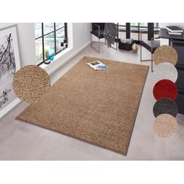 Teppich Hanse Home "Pure 100 Kurzflor" Gr. 2, braun, B:80cm H:13mm L:150cm, Kunstfaser, Teppiche, Teppich, Kurzflor, uni, umkettelt, L&auml;ufer, Wohnzimmer, Kinderzimmer, Flur