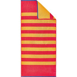 Strandtuch Dyckhoff "Stripes", rot, B:80cm L:180cm, Zwirnfrottee, Obermaterial: 100% Baumwolle, Handt&uuml;cher, Strandtuch, 100% Baumwolle