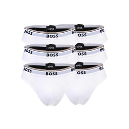 Slip BOSS "Slip Briefs 3P Power 6er Pack", Herren, Gr. M, wei&szlig;, Obermaterial: 95% Baumwolle CO. 5% Elasthan EL., Unterhosen Slip