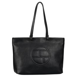Shopper Tom Tailor "Rosabel", Damen, Gr. B/H/T: 39,5cm x 28cm x 12cm, schwarz, Polyurethan, Polyurethan (PU), Strukturmuster, bedruckt, clean, gepflegt, Taschen Shopper, aus weich genarbtem Lederimitat im cleanen modernen Look