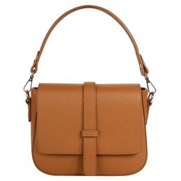 Umh&auml;ngetasche Samantha Look, Damen, Gr. B/H/T: 21cm x 16cm x 6cm onesize, braun (cognac), Leder, clean, Taschen Umh&auml;ngetasche, echt Leder, Made in Italy