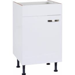 Sp&uuml;lenschrank KOCHSTATION "KS-Cara", wei&szlig; (wei&szlig;, wei&szlig;), B:50cm H:87cm T:58,4cm, Schr&auml;nke, Sp&uuml;lenschrank, Breite 50 cm