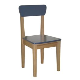 Stuhl Roba "Natur/Blau", beige (natur, blau), St&uuml;hle, Kinder, B/H/T: 29cm x 59cm x 30cm, Stuhl, f&uuml;r Kinder, B:29cm H:59cm T:30cm