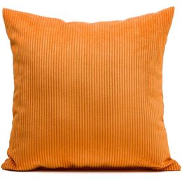 G&ouml;zze Dekokissen G&Ouml;ZZE "Capri Cord", orange, unifarben, B:45cm H:10cm L:45cm, Polyester, Dekokissen_Sitzkissen_Kissenh&uuml;llen, Dekokissen