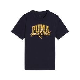 T-Shirt Puma "CLASS GRAPHIC TEE B", Jungen, Gr. 176, blau (new navy), Jersey, Obermaterial: 100% Baumwolle, unifarben, regular fit normal, Rundhals, Shirts T-Shirt, Regular Fit Passform, sportlicher Stil, Kurzarmdesign, Topseller