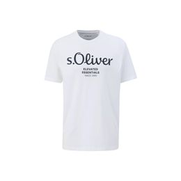 T-Shirt s.Oliver "T-Shirt Logo T-Shirt 1er Pack", Herren, Gr. M, wei&szlig;, Obermaterial: 100% Baumwolle CO., Shirts T-Shirt