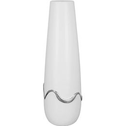 Tischvase Gilde "Carino", wei&szlig;, B:14cm H:49cm T:14cm, Keramik, Vasen, Tischvase, Vase aus Keramik
