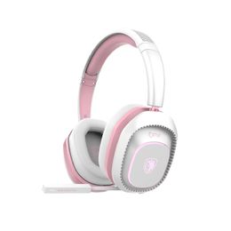 SADES Gaming-Headset "Carrier SA-203", pink (wei&szlig;, pink), Kopfh&ouml;rer, kabellos, Stereo, Over Ear, Bluetooth 5.0, 2,4G, 3,5 mm, Gaming-Headset