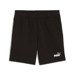 Trainingsshorts Puma "ESS 2 COLOR NO. 1 LOGO SHORTS TR B", Jungen, Gr. 128, N-Gr, schwarz (Puma schwarz), Sweatware, Obermaterial: 68% Baumwolle, 32% Polyester, bedruckt, regular fit kniefrei, Hosen Trainingsshorts, f&uuml;r Jugendliche, mit Eingrifftaschen, Regular Fit