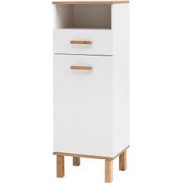 Midischrank Schildmeyer "Padua", wei&szlig; (wei&szlig;, eichefarben landhaus), B:40,4cm H:114,5cm T:35cm, Holzwerkstoff, Schr&auml;nke, Midischrank, F&uuml;&szlig;e aus Massivholz
