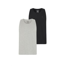 Rundhalsshirt Blend "Rundhalsshirt BHEbil 2 PACK", Herren, Gr. 3XL, schwarz (schwarz, stone mix), Obermaterial: 100% Baumwolle CO., Shirts Rundhalsshirt