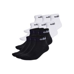 Kurzsocken adidas originals "Socken Linear Cushioned Ankle 12er Pack", Damen, Gr. 43-45, bunt (2xschwarz, 2xwei&szlig;), Obermaterial: 71% Baumwolle CO. 26% Polyester PES. 2% Elasthan EL. 1% Nylon NY., Socken Kurzsocken