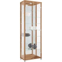Fif M&ouml;bel Vitrine FIF M&Ouml;BEL "OPTIMA", nocefarben, B:58cm H:172cm T:33cm, Holzwerkstoff, Sicherheitsglas ESG, Schr&auml;nke, Vitrine, Standvitrine/Glasvitrine 2x Glast&uuml;r,perfekt f&uuml;r Sammler,Sammlervitrine