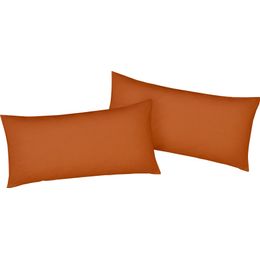 Kissenbezug bellana "Mako-Jersey-Exclusiv", orange (papaya), B:80cm L:40cm, Baumwolle, Obermaterial: 100% Baumwolle, Kissenbez&uuml;ge, Kissenbezug, aus reiner Baumwolle