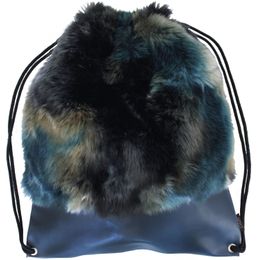 Fellkissen Apelt "Matchbag" Gr. 1, blau (petrol, bedruckt), B:42cm L:50cm, Polyester, Dekokissen_Sitzkissen_Kissenh&uuml;llen, Fellkissen, mit Zugschn&uuml;re