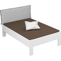 Futonbett Rauch "Aditio", wei&szlig;, B:126cm H:107cm L:208cm, Betten, Futonbett, Kopfteil Webstoff mit abgesetztem Keder