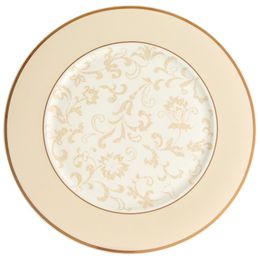 Villeroy & Boch Speiseteller VILLEROY & BOCH "Platzteller Ivoire &oslash; 30,6 cm wei&szlig;-gold", bunt (wei&szlig;, gold), L:30,6cm, Speiseteller, Speiseteller