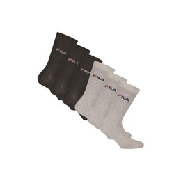 Kurzsocken Fila "Socken 6er Pack", Damen, Gr. 43-46, schwarz (schwarz, grau), Obermaterial: 80% Baumwolle CO. 18% Polyester PES. 2% Elasthan EL., Socken Kurzsocken