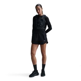 Laufshorts Nike "W NK TEMPO DF MR 3" SHORT", Damen, Gr. XS, N-Gr, schwarz, schwarz, schwarz, reflective silv, Obermaterial: 100% Polyester, Hosen Laufshorts, schnell trocknendes Material, mit Mesh-Eins&auml;tzen