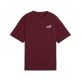 T-Shirt Puma "ESS SMALL NO. 1 LOGO RELAXED TEE B", Jungen, Gr. 128, rot (ruby shimmer), Jersey, Obermaterial: 100% Baumwolle, unifarben, relaxed fit normal, Rundhals, Shirts T-Shirt, f&uuml;r Jugendliche, sportlicher Stil, Kurzarm-Design, Topseller