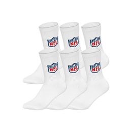 Kurzsocken NFL "Socken NFL SHIELD 6Pack Crew Socks 6er Pack", Damen, Gr. 39-42, wei&szlig;, Obermaterial: 61% Baumwolle CO. 35% Polyester PES. 4% Elasthan EL., Socken Kurzsocken