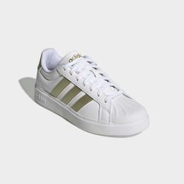 Sneaker adidas Sportswear "STREETTALK", Damen, Gr. 42,5, cloud wei&szlig;, gold metallic, ftwr wei&szlig;, Synthetik, Schuhe Sneaker, inspiriert vom Design des adidas Superstar