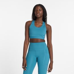 Sport-BH New Balance, Damen, Gr. L, N-Gr, blau, Jersey, Obermaterial: 71% Polyester, 29% Elasthan, unifarben, BHs Sport-BH, f&uuml;r Fitness, sportlicher Stil, mit mittlerer Unterst&uuml;tzung