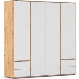 Dreht&uuml;renschrank Rauch "Kleiderschrank Schrank Garderobe W&auml;scheschrank NABILA viel Stauraum", wei&szlig; (eiche artisan, alpinwei&szlig;), B:187cm H:194cm T:53cm, Holzwerkstoff, Schr&auml;nke, Dreht&uuml;renschrank, mit 2 Schubladen und Push-to-Open Funktion TOPSELLER MADE IN GERMANY