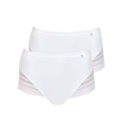 Taillenslip LISCA "2er Pack Damen Taillenslip Alegra", Damen, Gr. 42, wei&szlig;, Stoff, Obermaterial: 83% Polyamid PA. 17% Elasthan EL., Unterhosen Taillenslip
