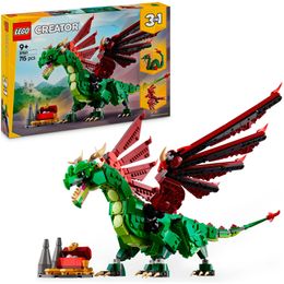Konstruktionsspielsteine Lego "Gr&uuml;ner Drache (31161), Lego Creator", bunt, Spielbausteine, Kinder, Kunststoff, Konstruktionsspielsteine, Made in Europe
